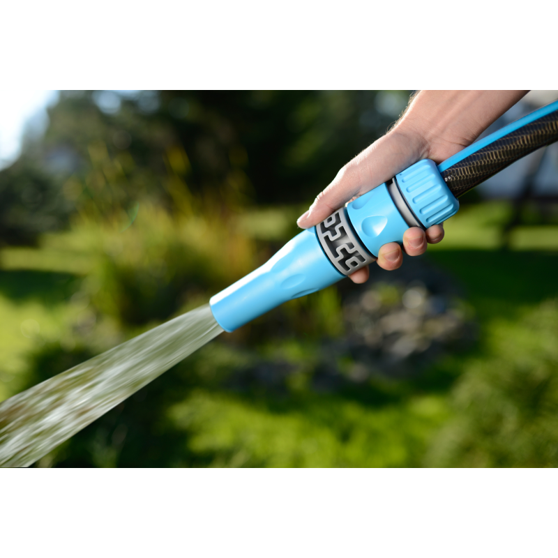Adjustable hose nozzle with coupling 1"