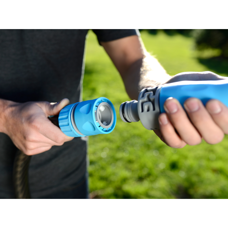 Adjustable hose nozzle with coupling 1"